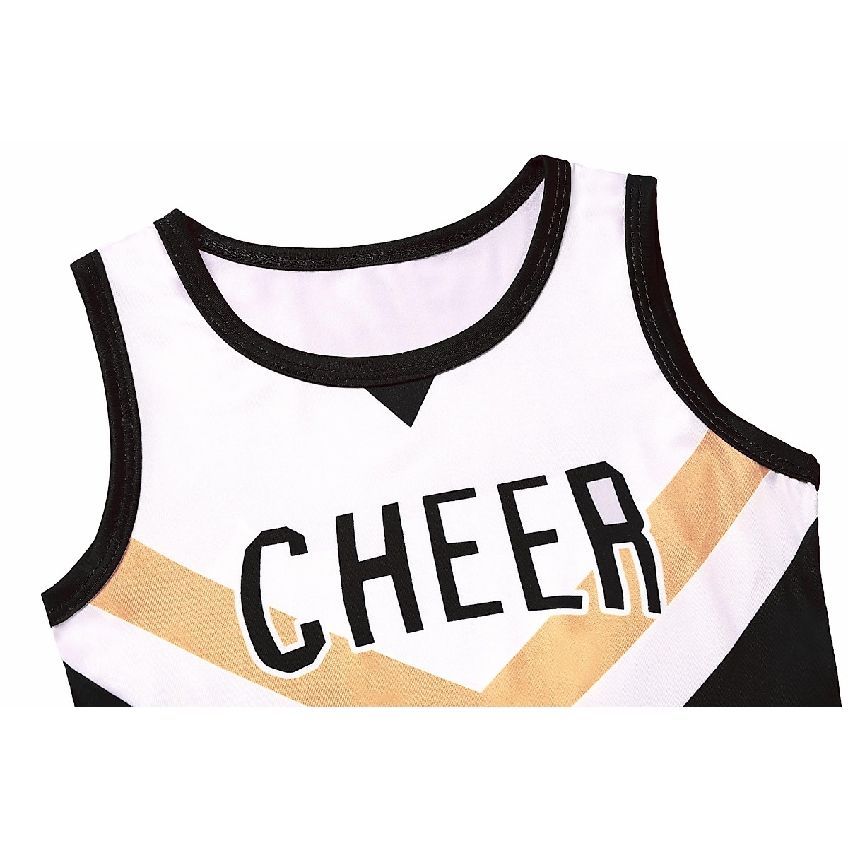 CIFITERY Cheerleader Costume for Girls Black White Cheerleading Outfit For Kids Cheer Up Halloween Dress Up Cheerleader Gifts