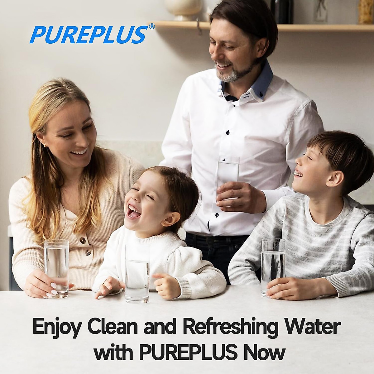 PUREPLUS 40 Micron Whole House Spin Down Sediment Water Filter With Scrapper, Reusable Flushable Pre-Filtration System for City/Tap water, 1" MNPT + 3/4" FNPT + 3/4"MNPT, Brass, BPA Free, USA Tech