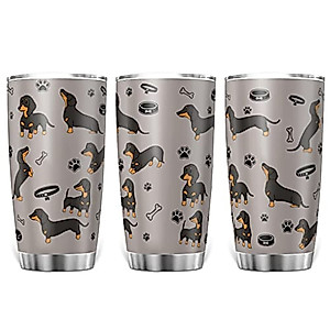 WmhrYpzhL Dachshund Dog Travel Mug Funny Dog Coffee Mug Stainless Steel Insulated Tumbler For Ice Drinks＆Hot Beverage Gifts Dachshund