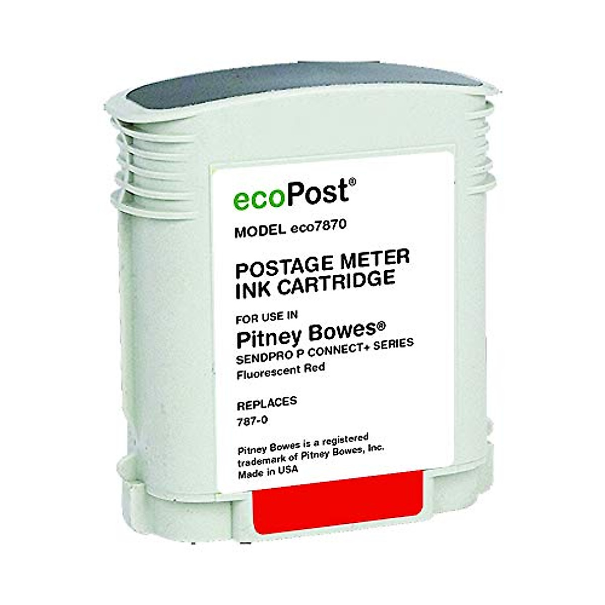 ecoPost Remanufactured Postage Meter Ink Cartridge Replacement for Pitney Bowes 787-0 | Red