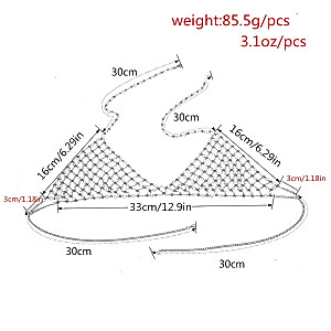 idealway Sexy Crystal Rhinestones Body Jewelry Fashion Bikini Chain Necklace Hollow Out Underwear Bra Design Summer Beach (Gold) (Silver)