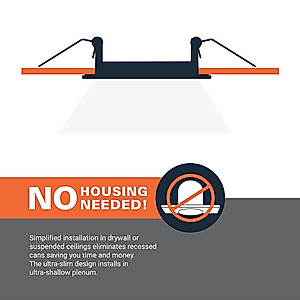 HALO HLB 6-Inch Thin Recessed Indoor/Outdoor Canless LED Downlight w/Selectable Color Temperatures; HLB6099FS1EMWR