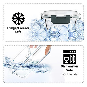 FREYBLI 24-Piece Glass Food Storage Containers with Lids, Glass Meal Prep Containers, Airtight Glass Lunch Bento Boxes, BPA Free & Leak Proof, Microwave, Oven, Freezer and Dishwasher