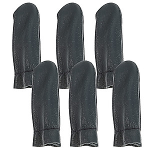 Healifty Needle Felting Leather Finger Protector, Needle Felting Leather Gloves Craft Tools Knitting Finger Thimble Guards Tools for Hand Craft Sewing Needlework 6PCS(Random Color)