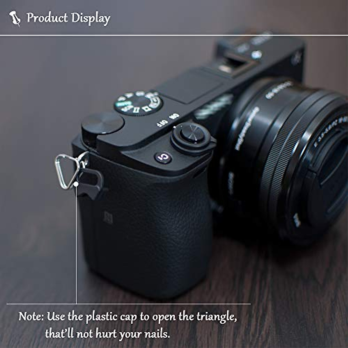 VKO Lug Ring Camera Strap Triangle Split Ring Hook Plastic Cap Compatible with All Brand D-SLR Rangefinder Mirrorless Camera W/Round Eyelet(2 Pair)