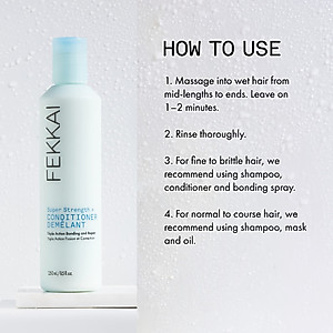 Fekkai Super Strength+ Protein PowerBond Conditioner - For Split Ends & Damaged Hair - 8.5 oz - Bonds, Repairs, and Protects - Free of Sulfates, Parabens, Phthalates - Vegan, Cruelty-Free