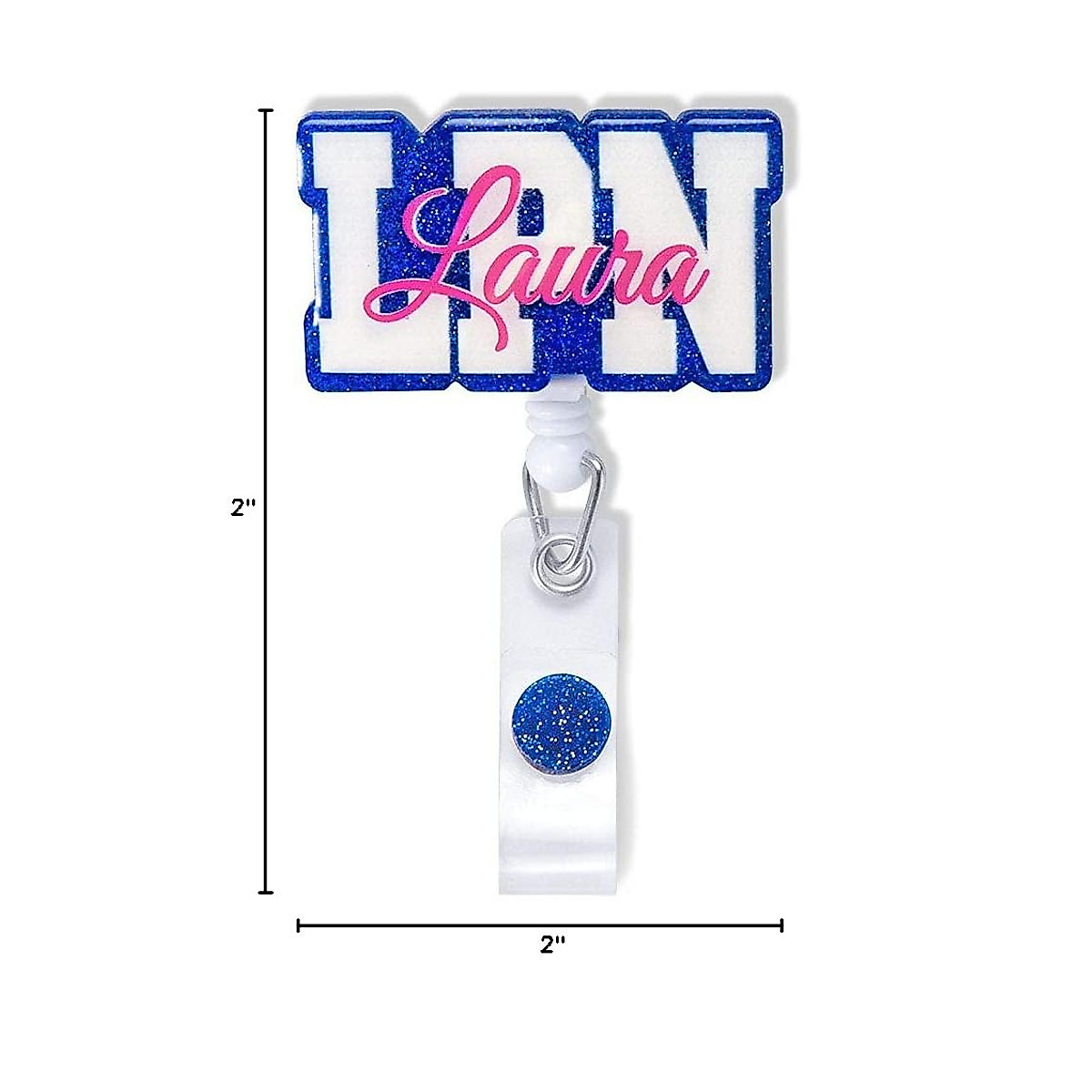 Custom Retractable Cute Name PA LAB LPN TECH MD RMA BSN EMT CNA LVN RN ID Badge Reels Holder for Nurse Coworkers Employee Hospital Doctor