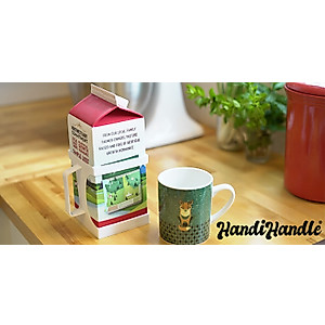 HandiHandle® Half Gallon Milk, Juice, or Beverage Carton Holder | Lightweight and Slim to Save Refrigerator Space | for Seniors, Home Kitchens, Coffee Shops, Restaurants, and Baristas. (1)