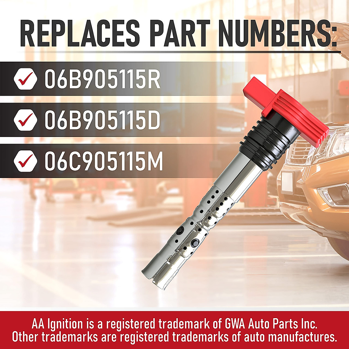 Ignition Coil Pack - Replaces 06C905115M, 06B905115D, 06B905115R - Compatible with Volkswagen and Audi Vehicles