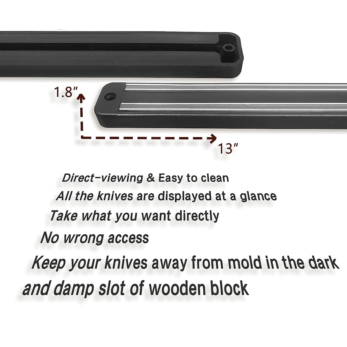 Magnetic Knife Holder for Wall, 2 Pack, Cooking Utensil Organizer, Magnetic strips Knife Bar, Grill Accessories Holder