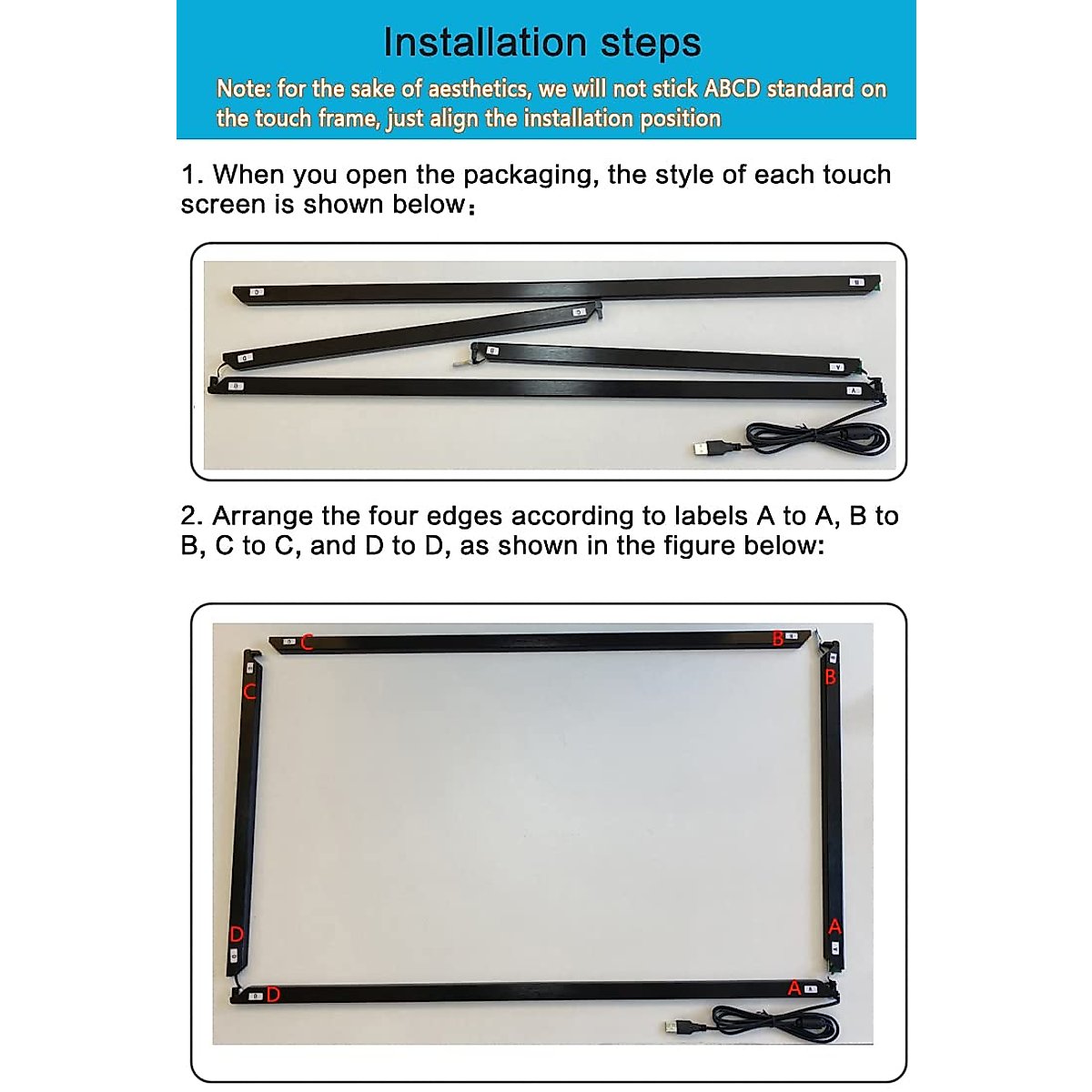 32 Inch 20 Points IR Touch Frame Without Glass Infrared Touch Screen Overlay Kit USB Interface Free-Drive for HT-IR32-17mm 0