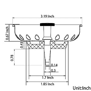 Talea 3-1/2 inch Golden Kitchen Sink Basket Filter Stainless Steel QS218C005