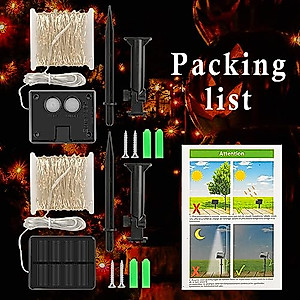 BOLWEO Halloween Solar Fairy Lights Outdoor, Orange String Lights 39.4Ft 120 LED, IP65 Waterproof Solar Outdoor Lights Backyard Deck Fence Patio Decor Diwali Halloween Decorations
