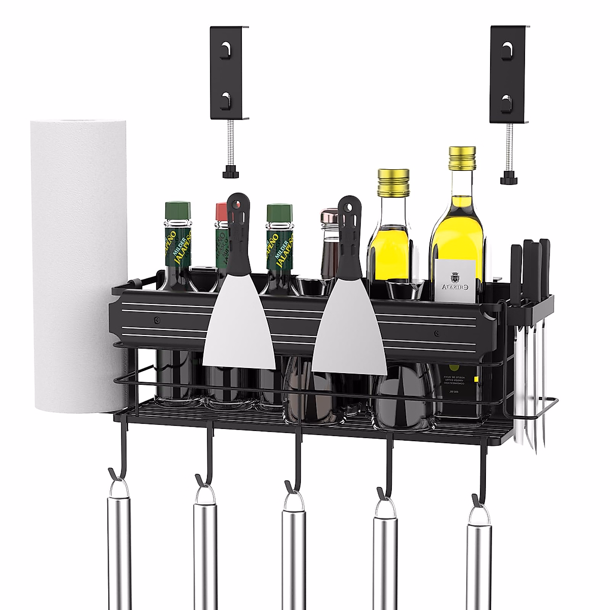 Griddle Caddy for Blackstone 28"/36" Griddle/Prep Cart Accessories Storage,Upgraded 5-In-1 BBQ Barbecue Grill Accessories Caddy Space Saving Organizer Box for Outdoor Grill with Magnetic Tool Holder