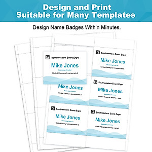 MaxGear Name Badge, Name Badges Inserts Name Badge Labels, Printable Name Tags, Name Tag Inserts, Insert Badge Refill 240 Badge Inserts, Printable Inserts and Badge Holders, 3 x 4 Inch (5392), White
