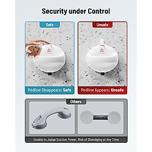 Grab Bars for Bathtubs and Showers, Suction 530 lbs Shower Handles for Elderly Suction, Shower Grab Bars for Seniors, Shower Bars Safety, White, 2 Pack