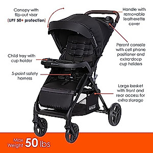 Baby Trend Passport Carriage Travel System DLX (with Ez-Lift Plus), Uptown Black