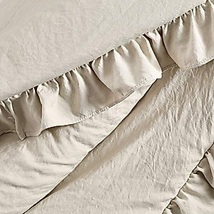 Lush Decor Reyna Soft Knitted Ruffle Throw Blanket, 50" x 60", Wheat