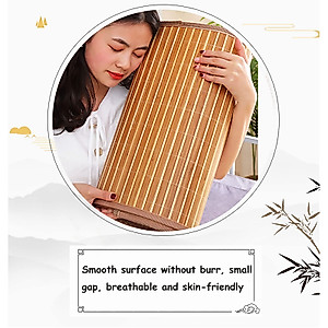 Summer Bamboo Sleeping mat, Foldable Double Sided Bamboo mat for bed, Mattress Topper twin Queen Cool mat for Living Bedroom Floor (90x190cm/35.4x74.8inch, Bamboo)