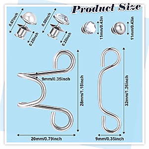 24 Pieces Jean Button Pins Adjustable Waist Buckle Extender Set, No Sewing Required Jean Buttons, Pant Waist Tightener for Jeans Dress Fit Instant Button, 4 Set (Pearl and Diamond Style)