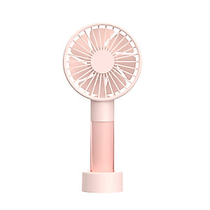 SmartDevil Handheld Fan, Mini Personal Fan with 1200mAh Rechargeable Battery, 3 Speeds Adjustable, Portable Desk Fan with Base, Colorful Handheld Fan For Home, Travel, Office, Camping, Pink