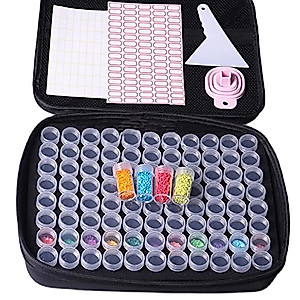 Diamond Painting Container Storage with 20 Bottles/88 Bottles, Jewelry Container Tool Box for Beads, Rhinestones