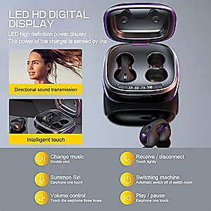 E-Greetshopping Wireless Ear Clip Bone Conduction Headphones,Open Ear Clip on Earbuds,Sport Wireless Earbuds,Hi-Fi Stereo Wireless Bluetooth Headphones, for Jogging Cycling Driving(Purple)