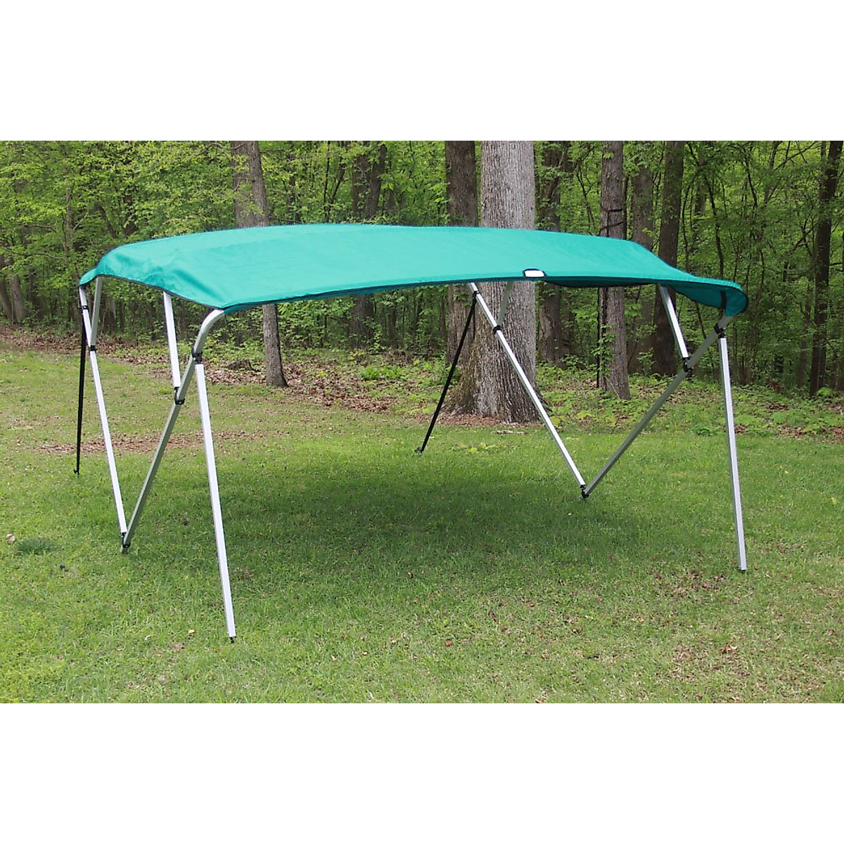 Square Tube Frame VORTEX Teal 4 Bow Pontoon/Deck Boat Bimini TOP 10' Long, 91-96