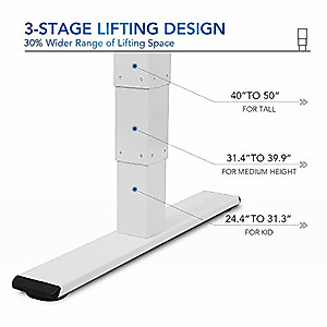 FLEXISPOT Classic 3 Stages Dual Motor Electric Standing Desk 55x28 Inches Whole-Piece Desk Board Height Adjustable Desk Electric Stand Up Desk Sit Stand Desk(White Frame + Natural Desktop)