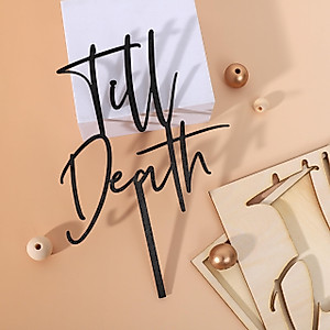 Gothic Till Death Cake Topper - Old English Wedding Cake Topper - Wedding, Anniversary, Valentines Cake Topper (Till Death Cake Topper)