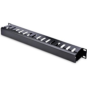 StarTech.com Horizontal 1U Server Rack Cable Management Finger Duct w/ Cover - 19" Network Rack Wire Duct Raceway Panel - Slotted Wire Duct (CMDUCT1UX)