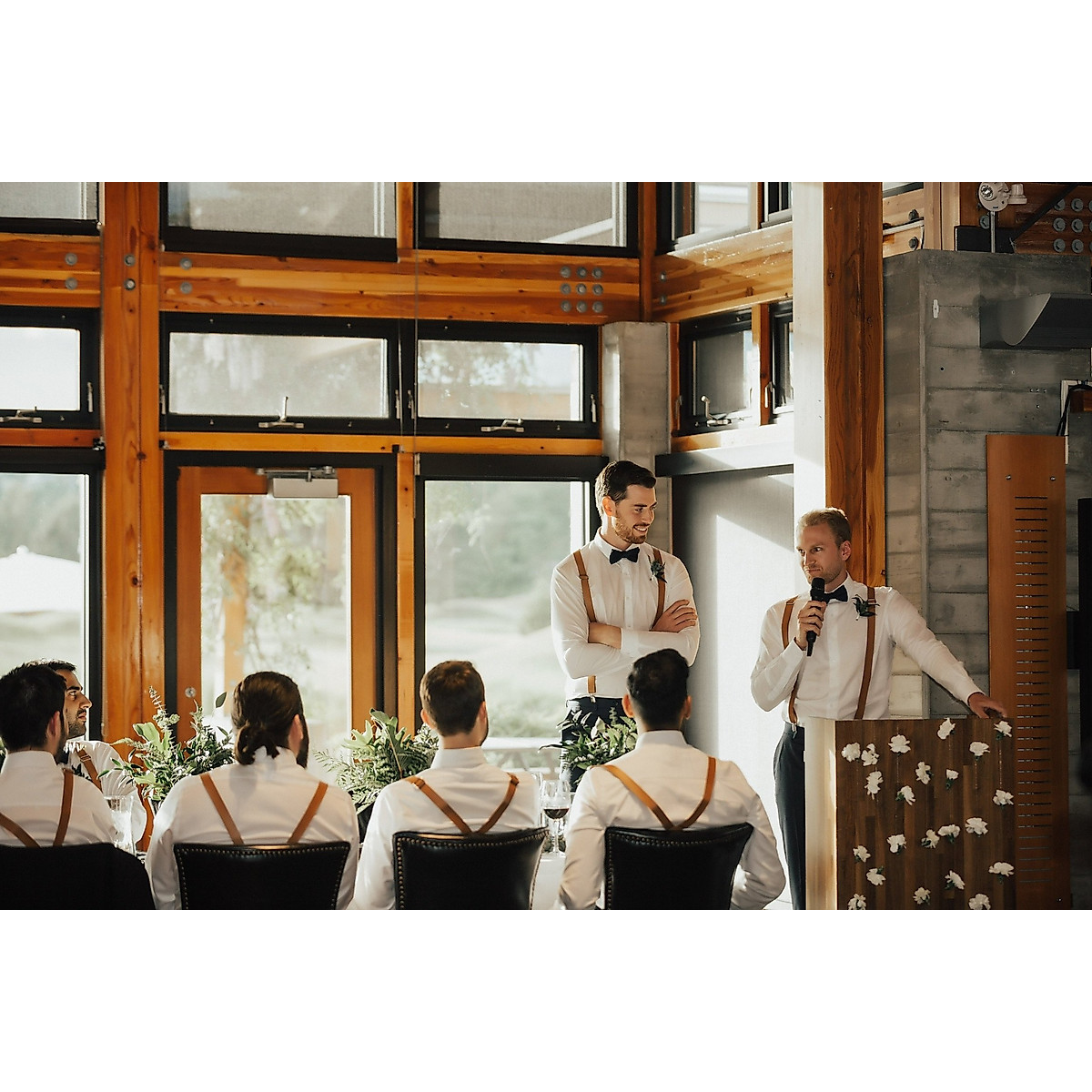 London Jae Apparel Suspenders for Men (Brass Clips, Caramel)