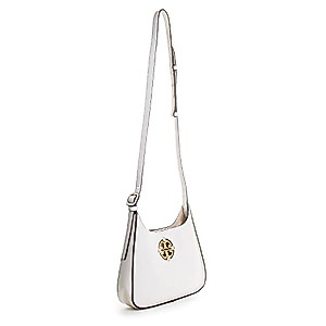 Tory Burch Womens Miller Pebbled Leather Shoulder Handbag Black Medium