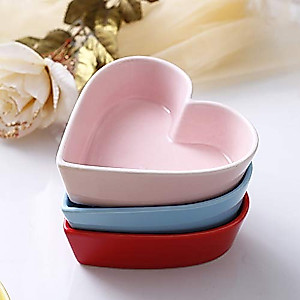 Sizikato Cute Heart Shaped Ceramic Bowl Salad Bowl Dessert Bowl Snack Bowl.