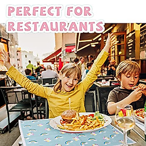 Sawysine Disposable Stick on Placemats for Baby and Kids, Restaurant Table Mats Sticky Waterproof Unicorn Place Mats for Toddler Travel Schools Family (50 Pcs)