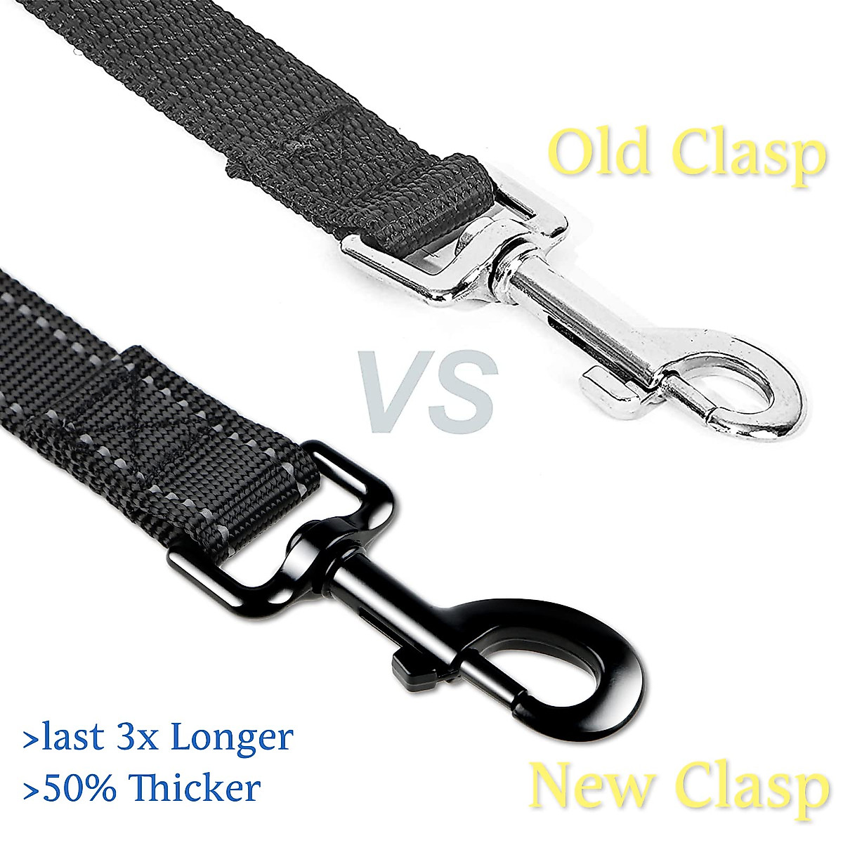 Dog Cat Safety Seat Belt Strap Car Headrest Restraint Adjustable Nylon Fabric Dog Restraints Vehicle Seatbelts Harness (Blue)