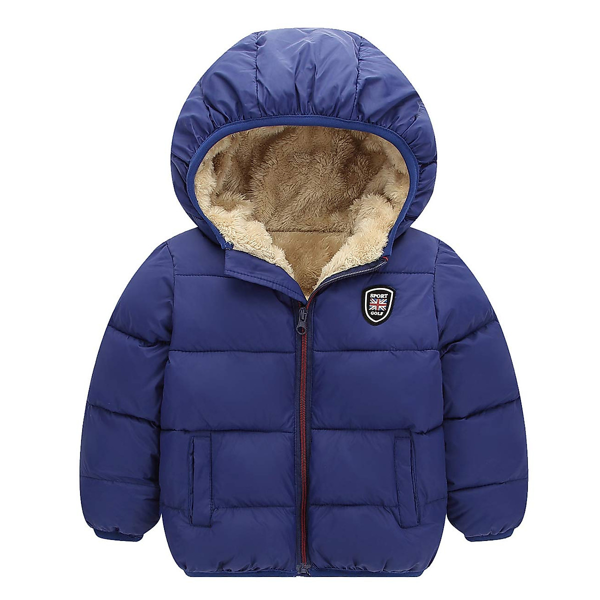 Happy Cherry Boys Blue Winter Hooded Bubble Coat Warm Down Jacket Thick Outerwear for 6 to 7 years old