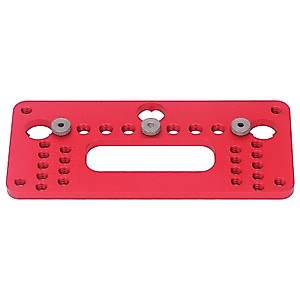 MISNODE Woodworking Hole Positioner Aluminum Alloy Carpentry Hole Pitch Jig Guide Dowel Jig Kit Hole Punch Locator Drill Bushing Set for Wardrobe Cabinet Door