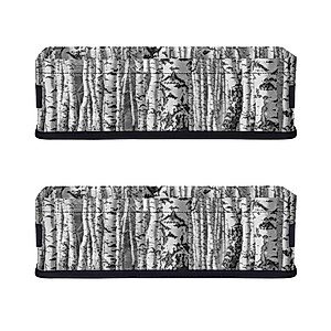 Birch Trees Bathroom Basket Small Storage Bin Fabric Toilet Paper Basket Foldable Organizer Grey Black Baskets for Bathroom Countertop Decor, 2 Pack