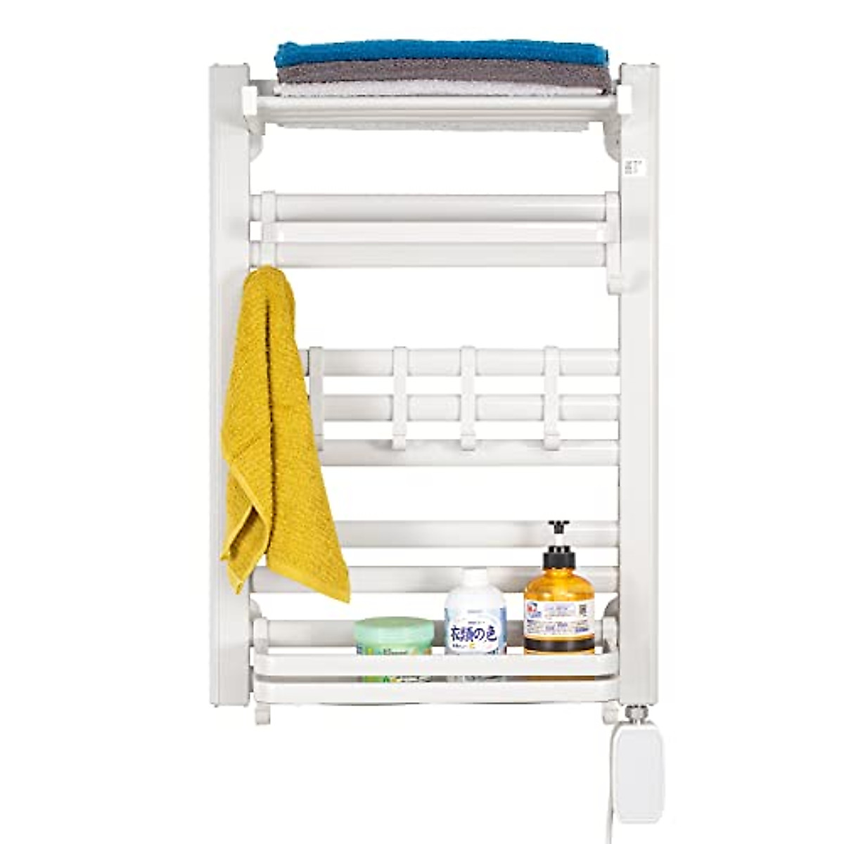Tonyang.lee Towel Warmer Rack,Towel Warmers for Bathroom,Heated Towel Rack 1-8Hour Timer & 45°-65° Temperature Adjustments, Heated Top Shelf 90° Folding,White