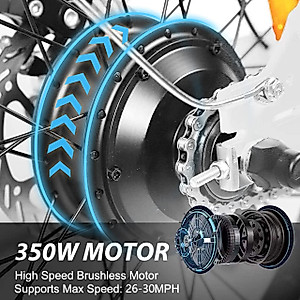 NAKTO 350W Electric Bike 26" Commuting E-Bike 6 Speed Electric Bikes for Adults City Ebike for Women High Speed Electric Bikes with 36V 10.8AH/12AH Removable Battery,Front Suspension Fork and Lock