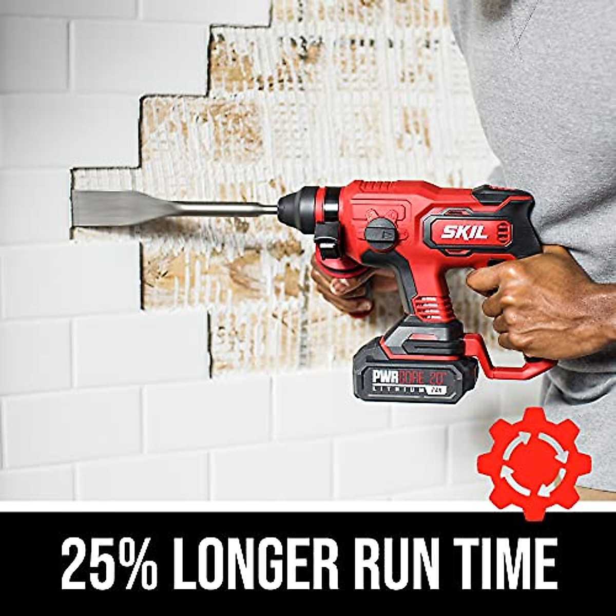 Skil PWRCore 20 Brushless 20V 7/8" Rotary Hammer Kit, Includes 5.0Ah Battery, PWRJump Charger and PWRAssit USB Adapter - RH1704-1A