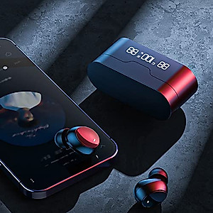 Wireless Earbuds Mini Bluetooth Earbuds with Charging Case IPX5 Waterproof Earbuds Fingerprint Control Deep Bass Earphones Built in Mic Light-Weight HD Stereo Ear Buds for Sports
