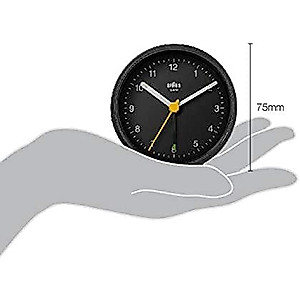 Braun Classic Triple Black Analogue Alarm Clock Home Gift Bundle with Snooze and Light, Quiet Quartz Movement, Crescendo Beep Alarm in Black, Model BC12B, BC02XB, BC03B (3 Pack)