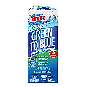 HTH 52032 Super Green to Blue Shock System for Swimming Pools, 7.2 lbs