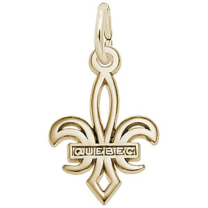Gold Plated Fleur De Lye Quebec Charm