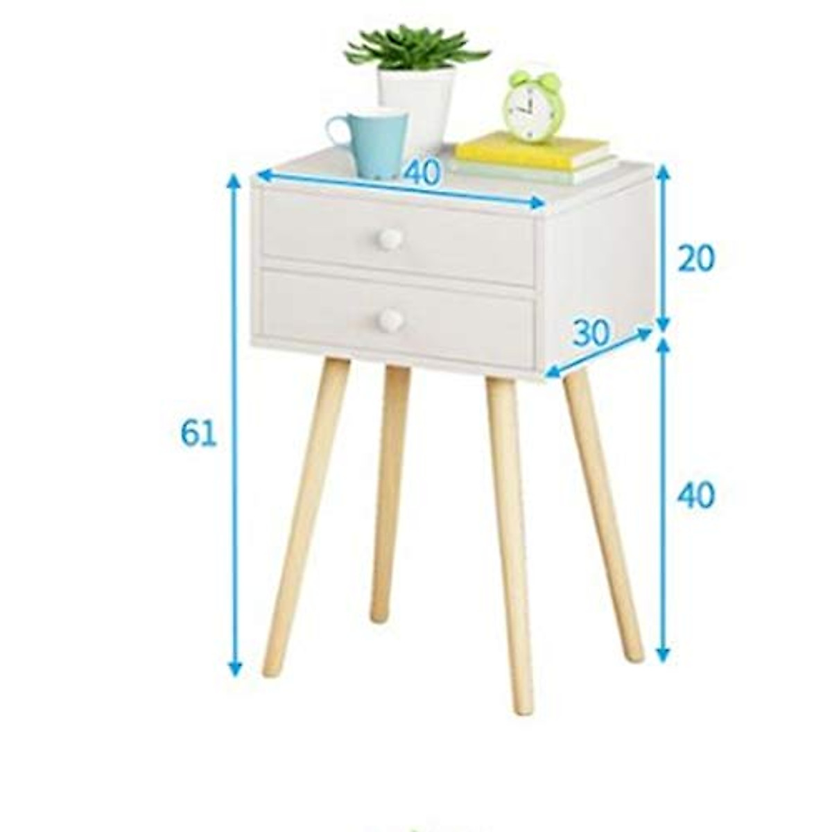 SJYDQ Nordic Wood Stand Drawer Bedside Table Bedroom Furniture Organizer Storage Basket Nightstands