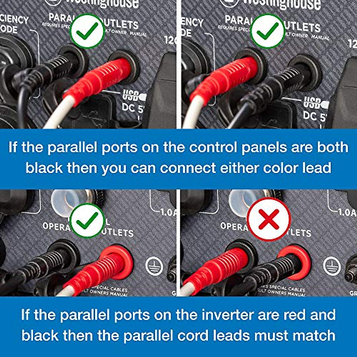 Westinghouse Outdoor Power Equipment 50 Amp Inverter Generator Parallel Cord, 50A