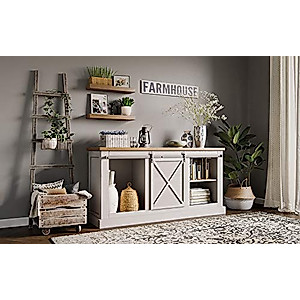 Homeforia Rustic Farmhouse Floating Shelves - Bathroom Wooden Shelves for Wall Mounted - Thick Industrial Kitchen Wood Shelf - 24 x 6.5 x 1.75 inch - Set of 2 - Honey Oak Color