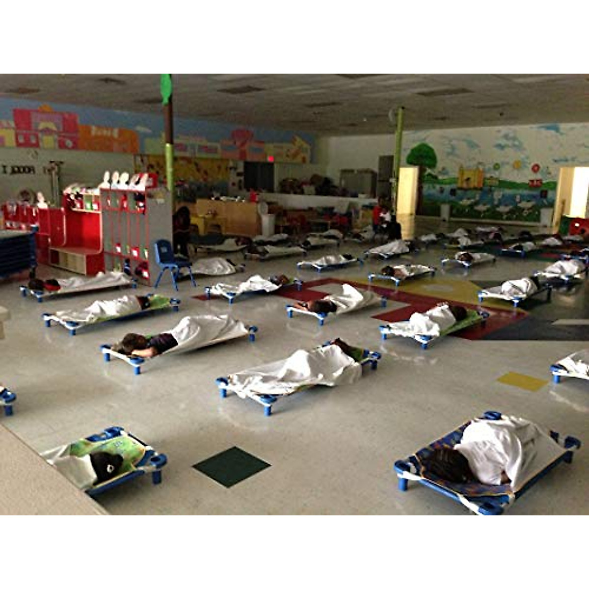 Cot Sheets for Daycare Standard Size-Pack of 12 Daycare for Toddler and Preschoolers Cot Bed Fitted Sheets for Daycare Cots-Daycare Mat Sheet-White Toddler Daycare 23" x 51"